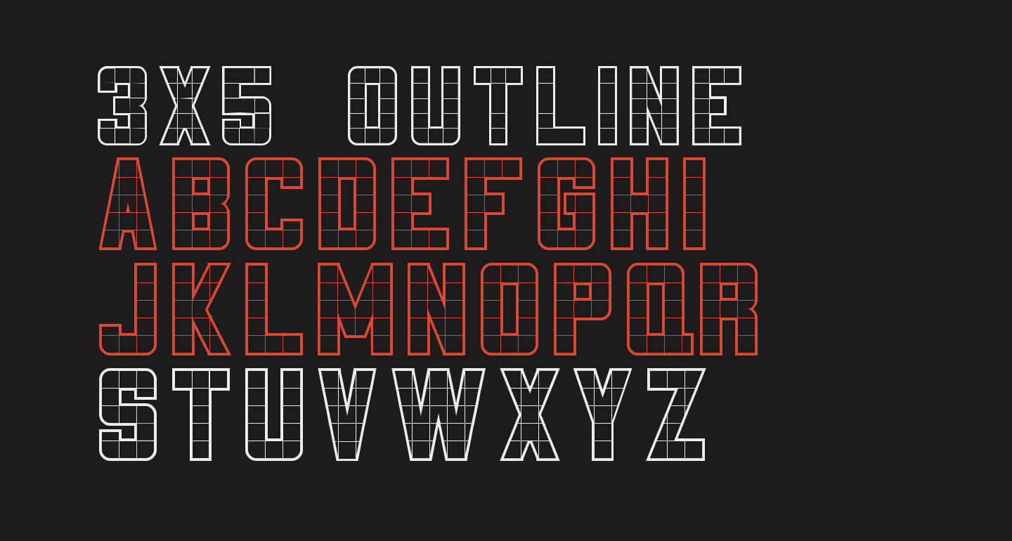 3x5 Outline free Font - What Font Is