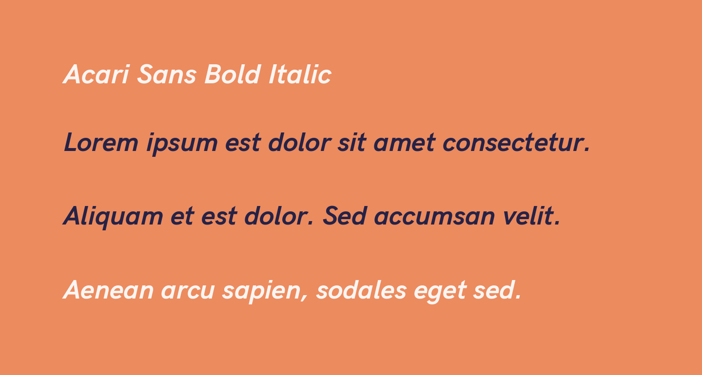 Acari Sans Bold Italic free Font - What Font Is