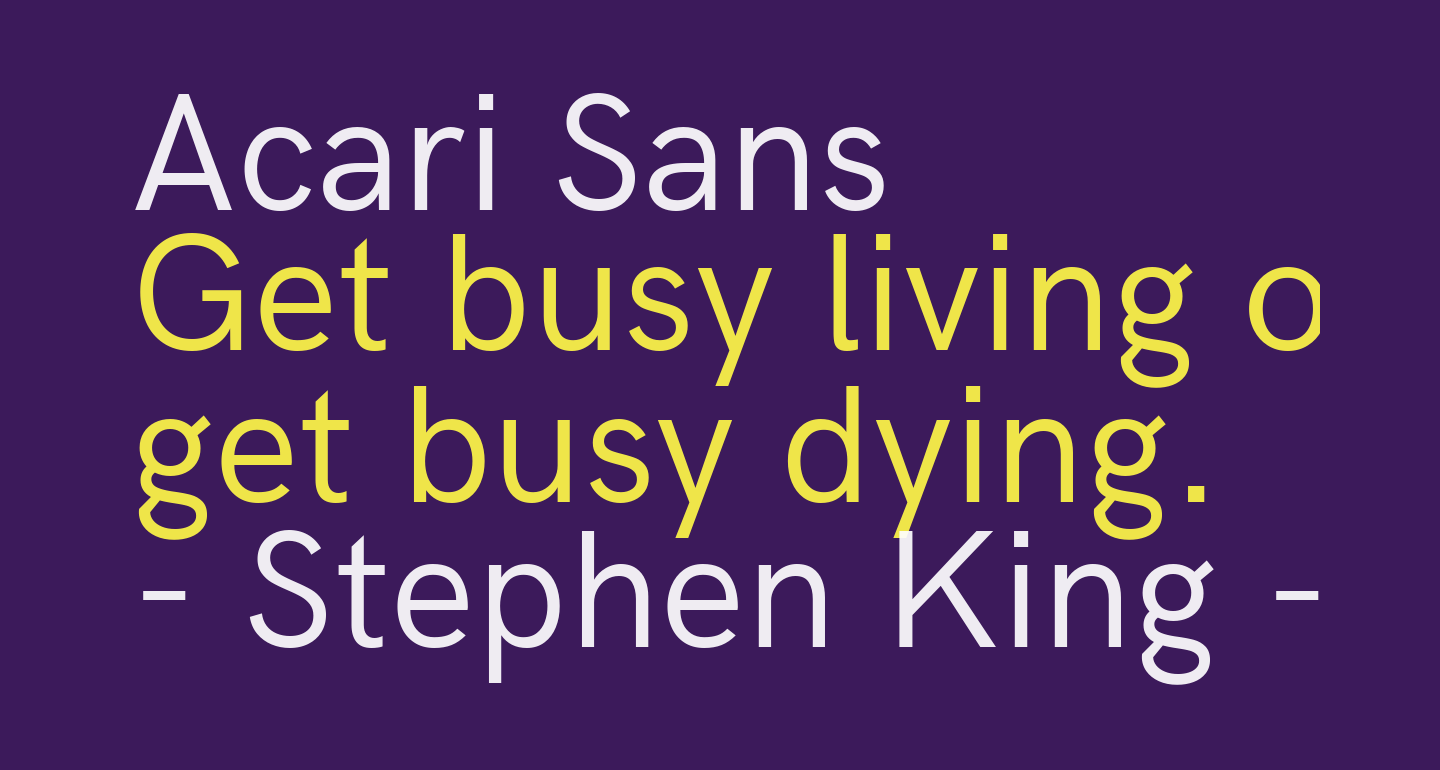 Acari Sans free Font - What Font Is