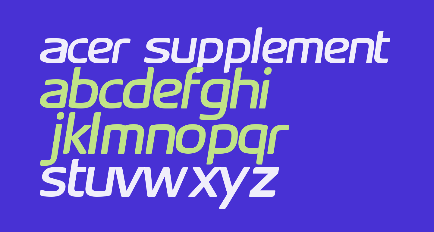 Acer Supplement free Font - What Font Is