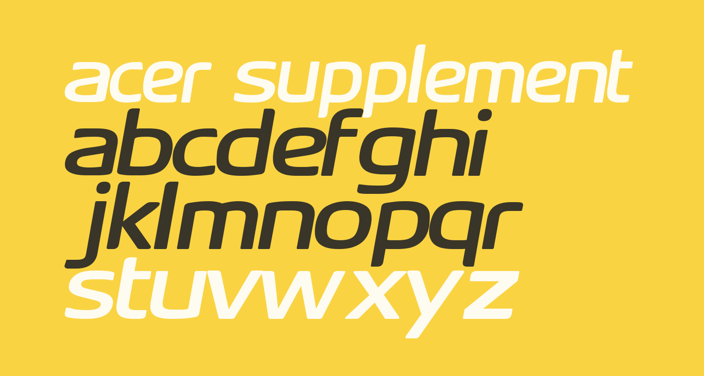 Acer Supplement free Font - What Font Is