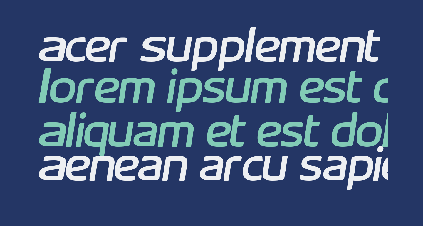 Acer Supplement free Font - What Font Is