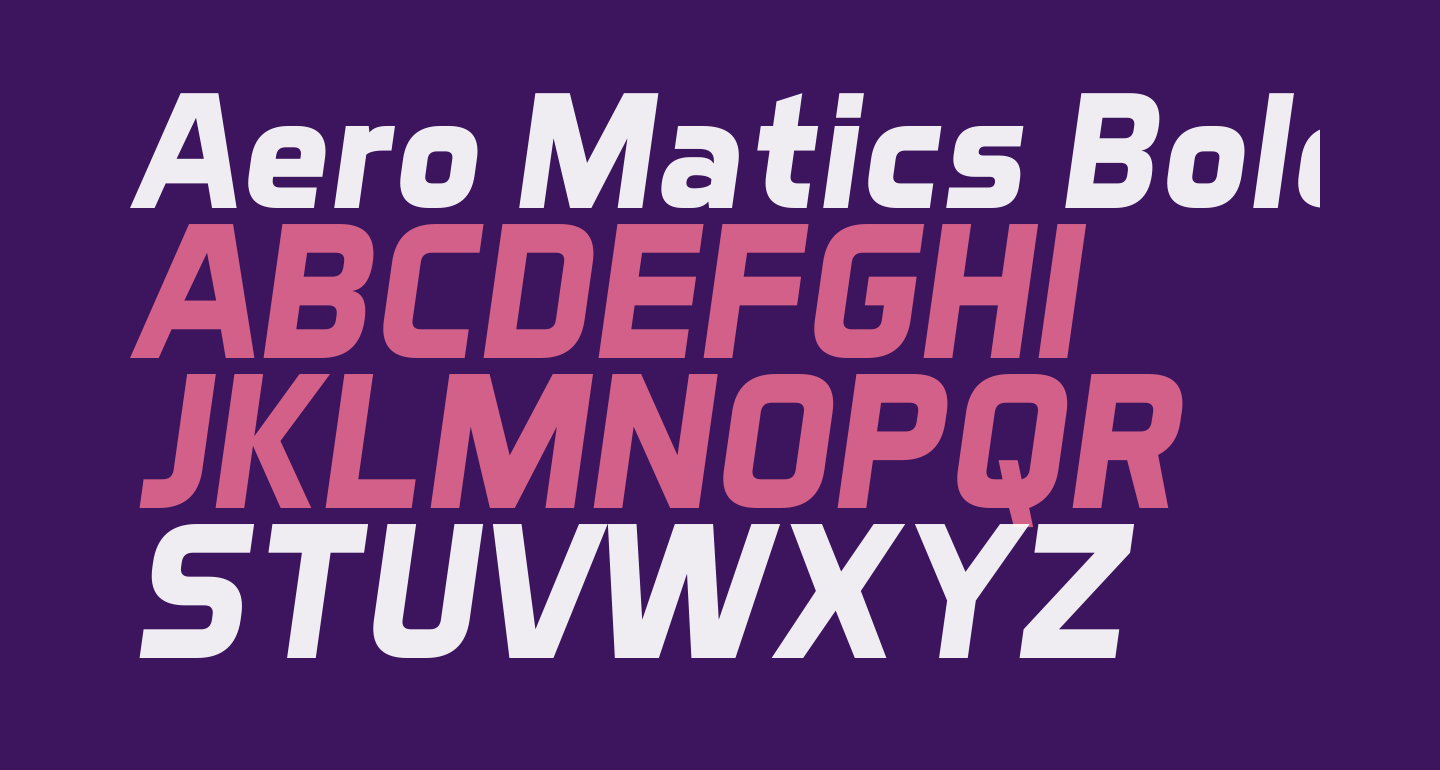 Aero Matics Bold Italic free Font - What Font Is