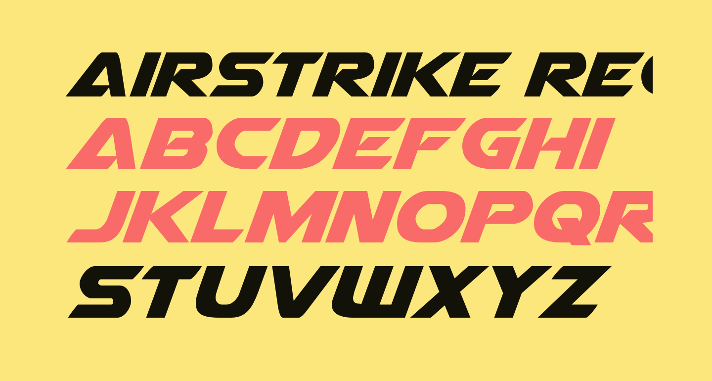 Airstrike Regular free Font - What Font Is