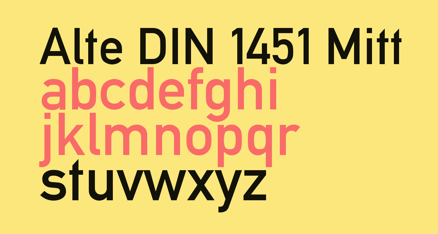 Alte DIN 1451 Mittelschrift free Font - What Font Is