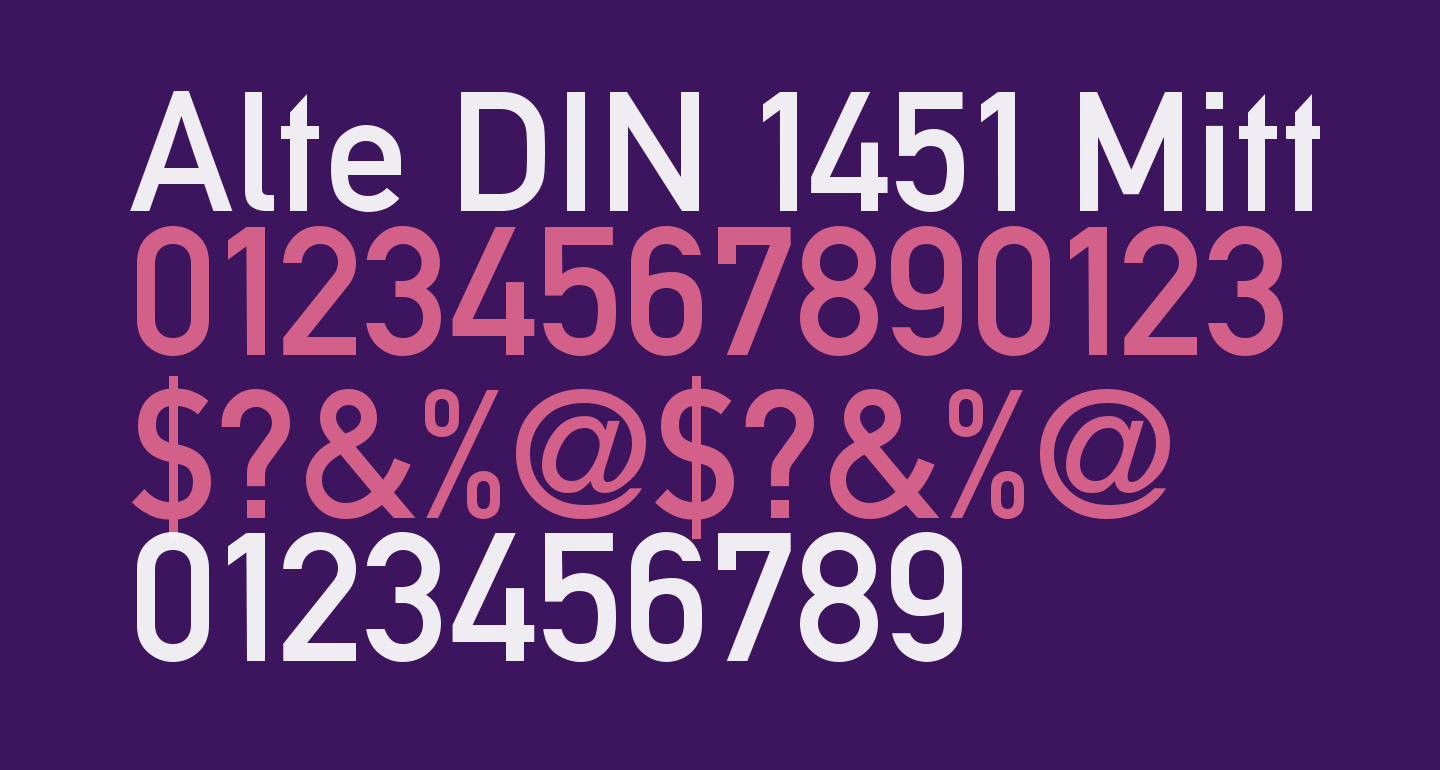 Alte DIN 1451 Mittelschrift free Font - What Font Is