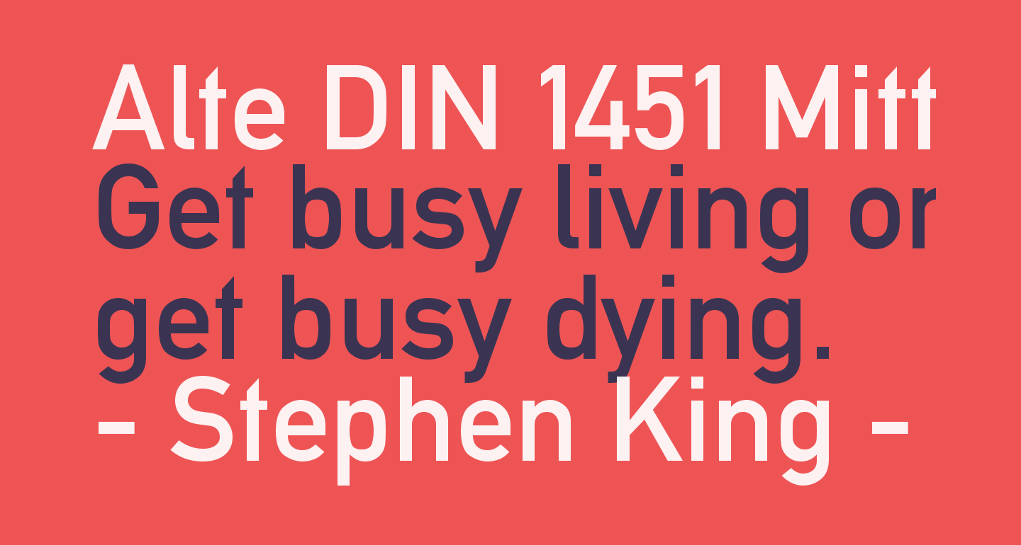Alte DIN 1451 Mittelschrift free Font - What Font Is