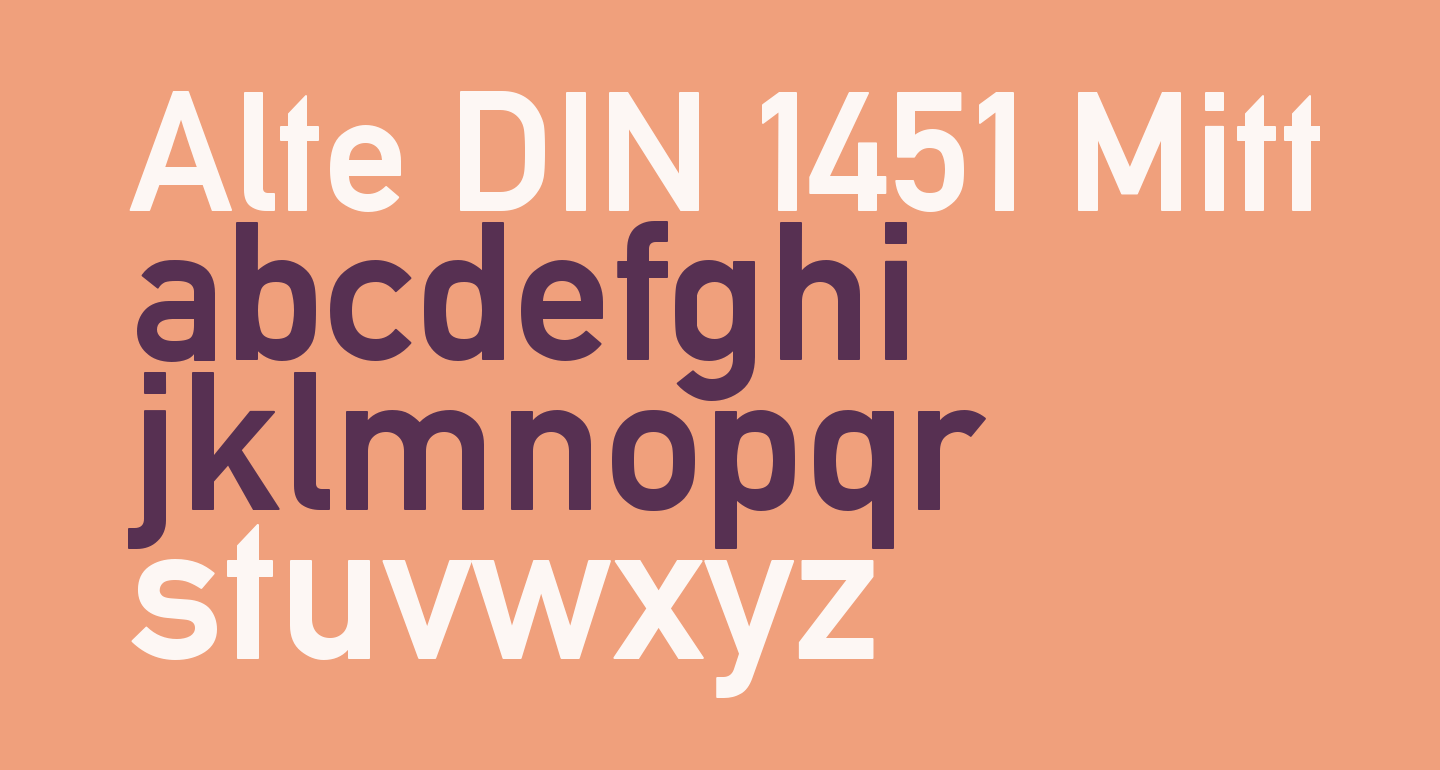 Alte DIN 1451 Mittelschrift gepraegt free Font - What Font Is
