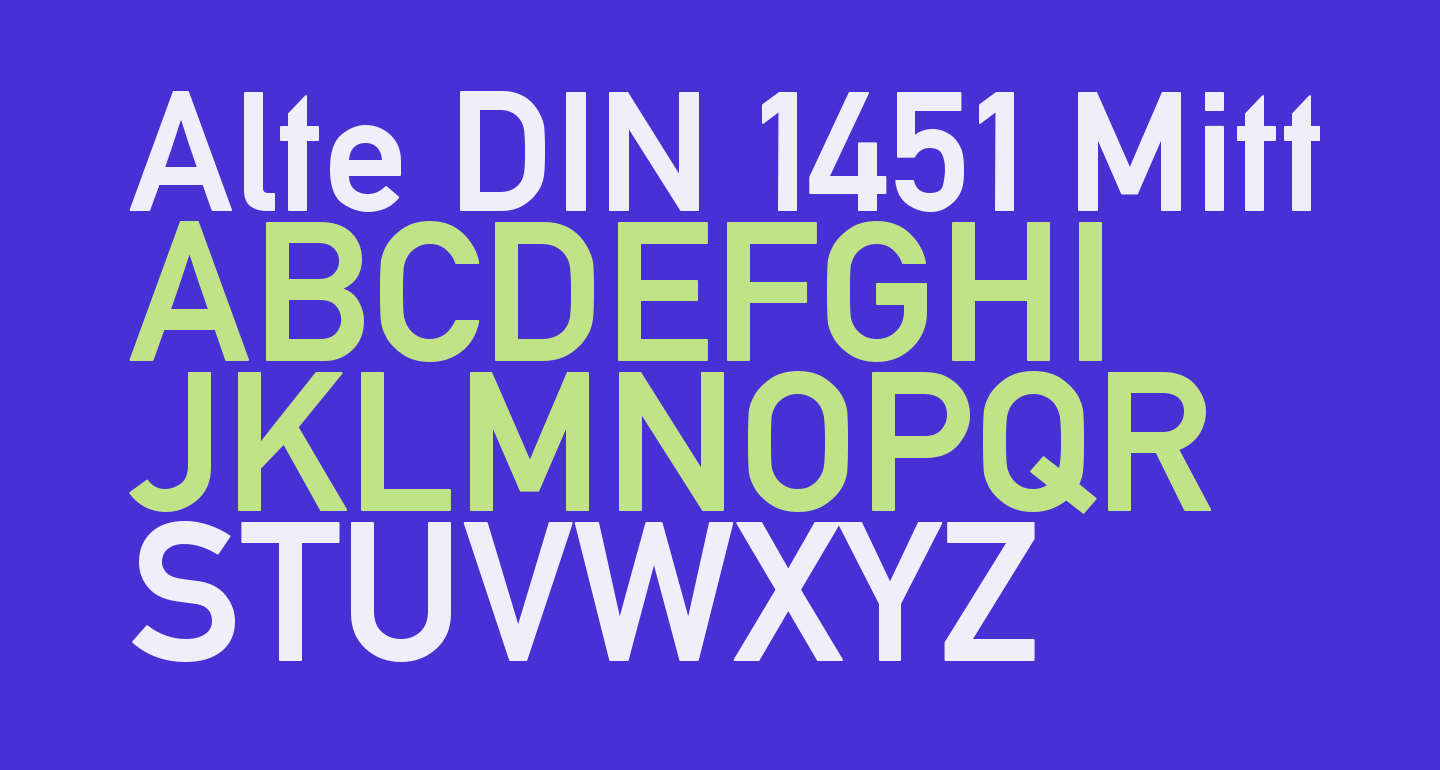 Alte DIN 1451 Mittelschrift gepraegt free Font - What Font Is
