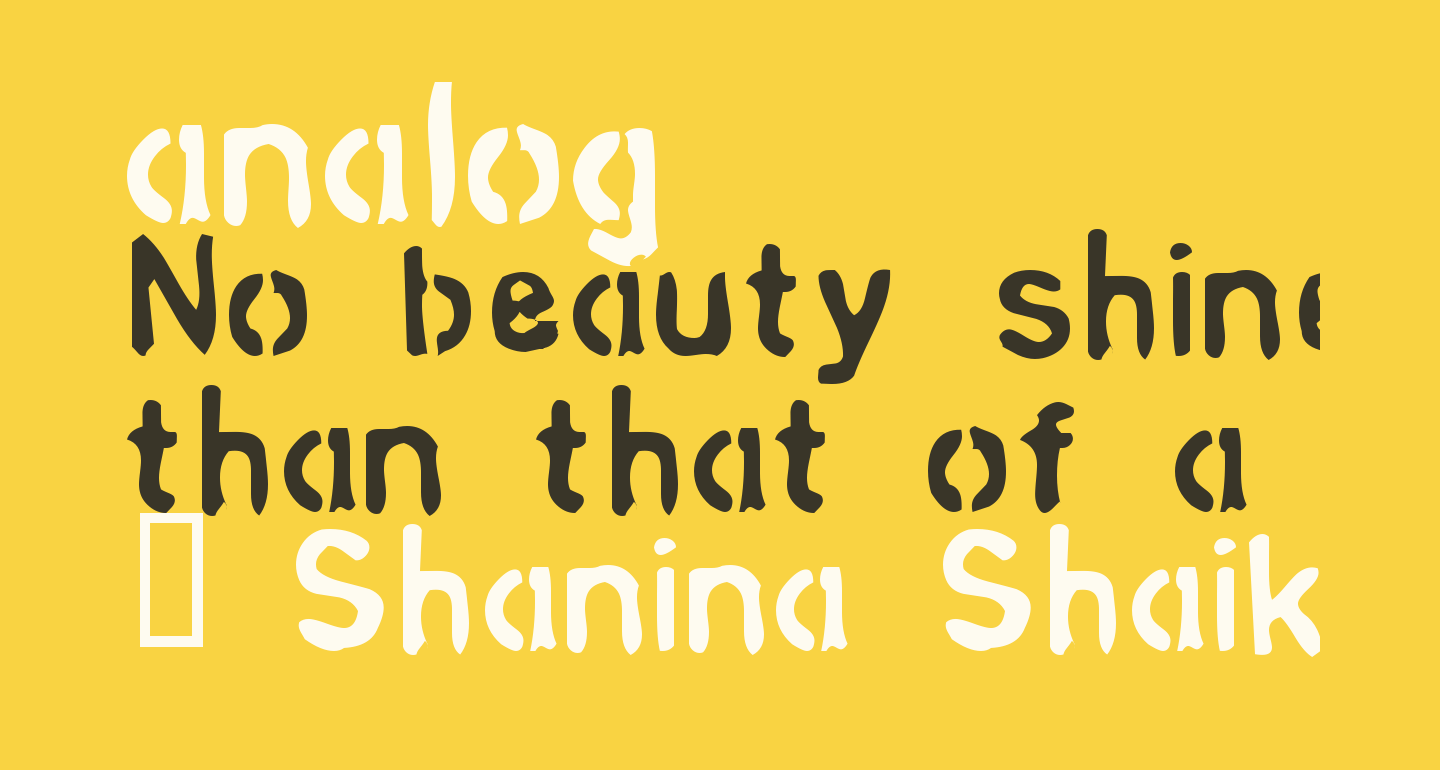 analog free Font - What Font Is