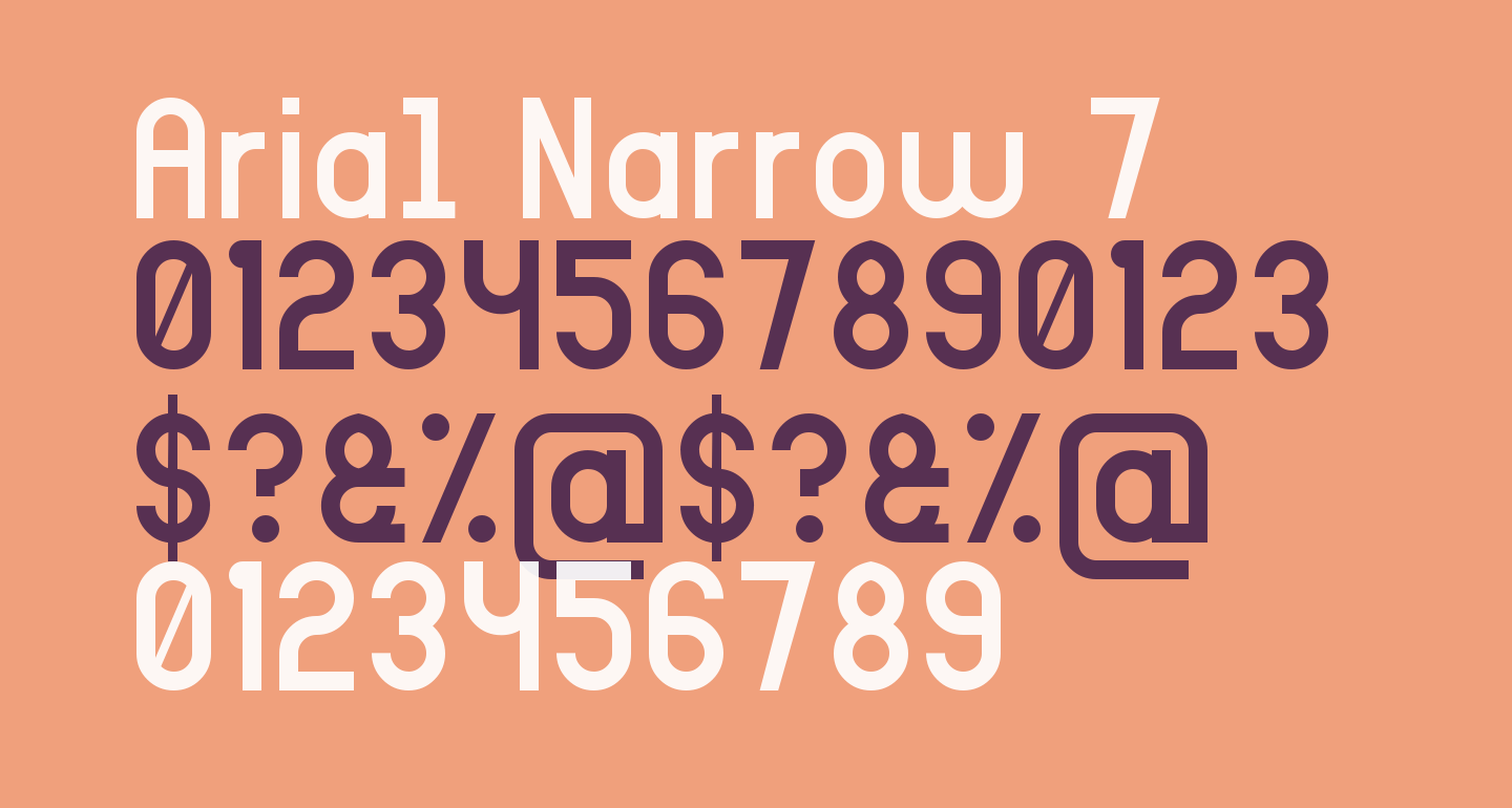 Arial Narrow 7 free Font - What Font Is