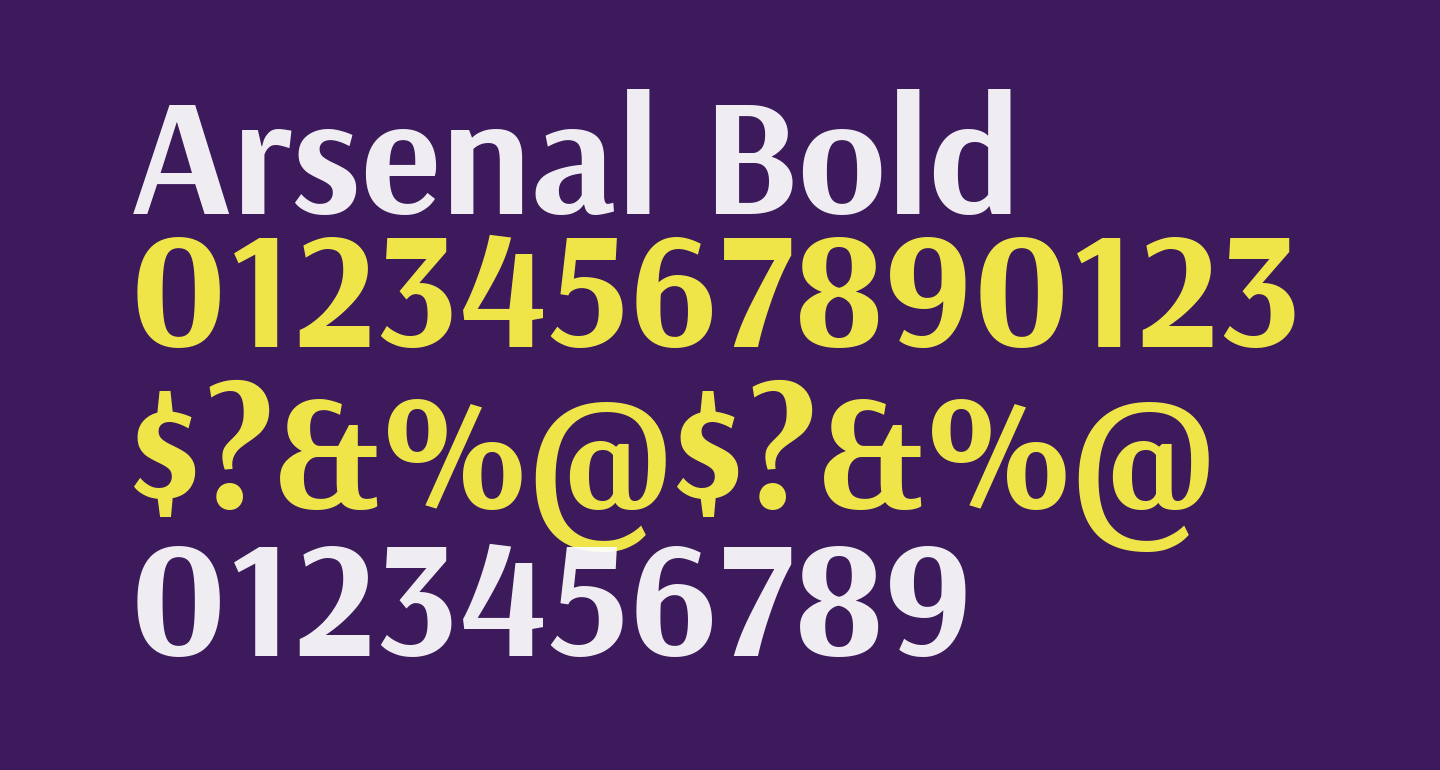 Arsenal Bold free Font - What Font Is
