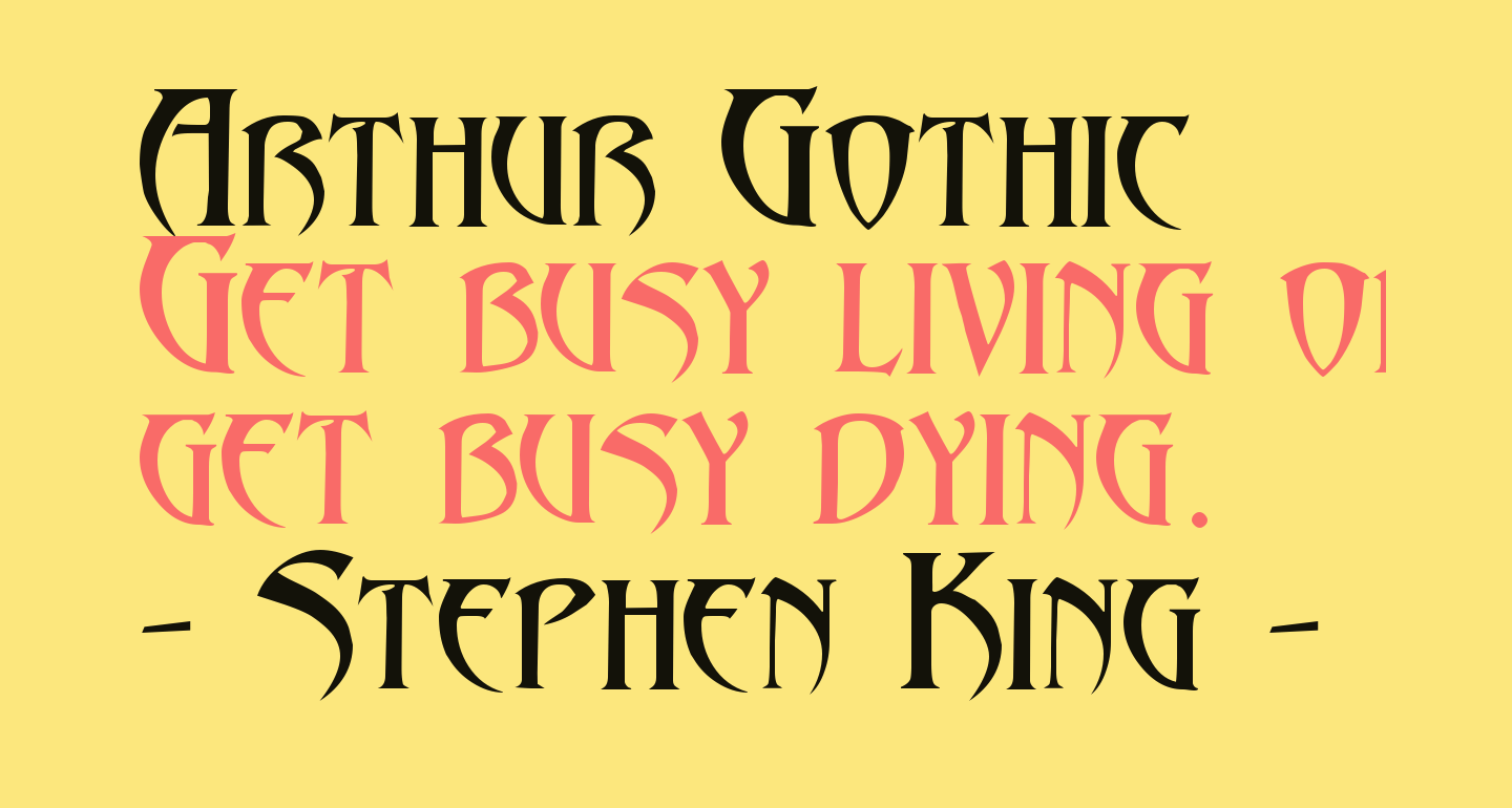 Arthur Gothic free Font - What Font Is
