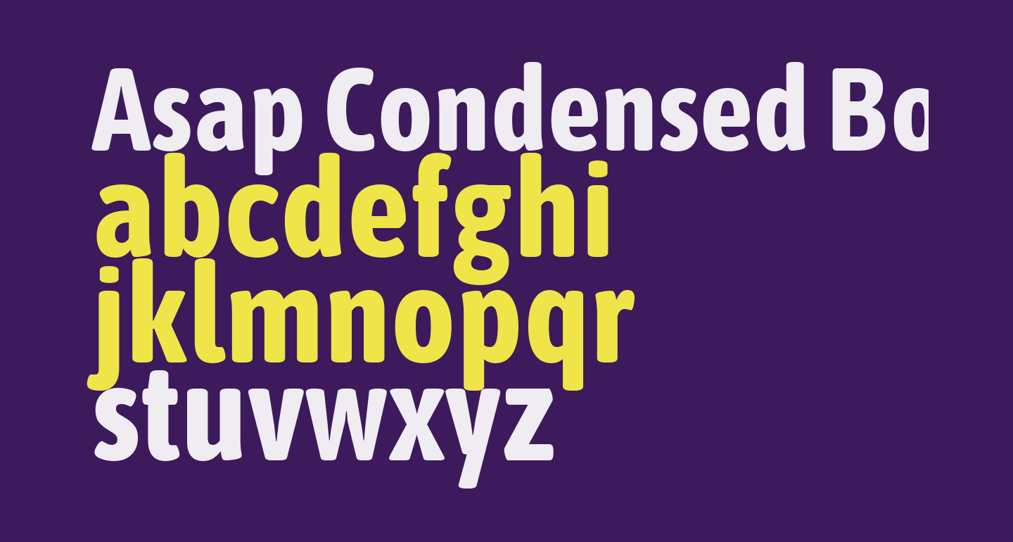 Asap Condensed Bold free Font - What Font Is