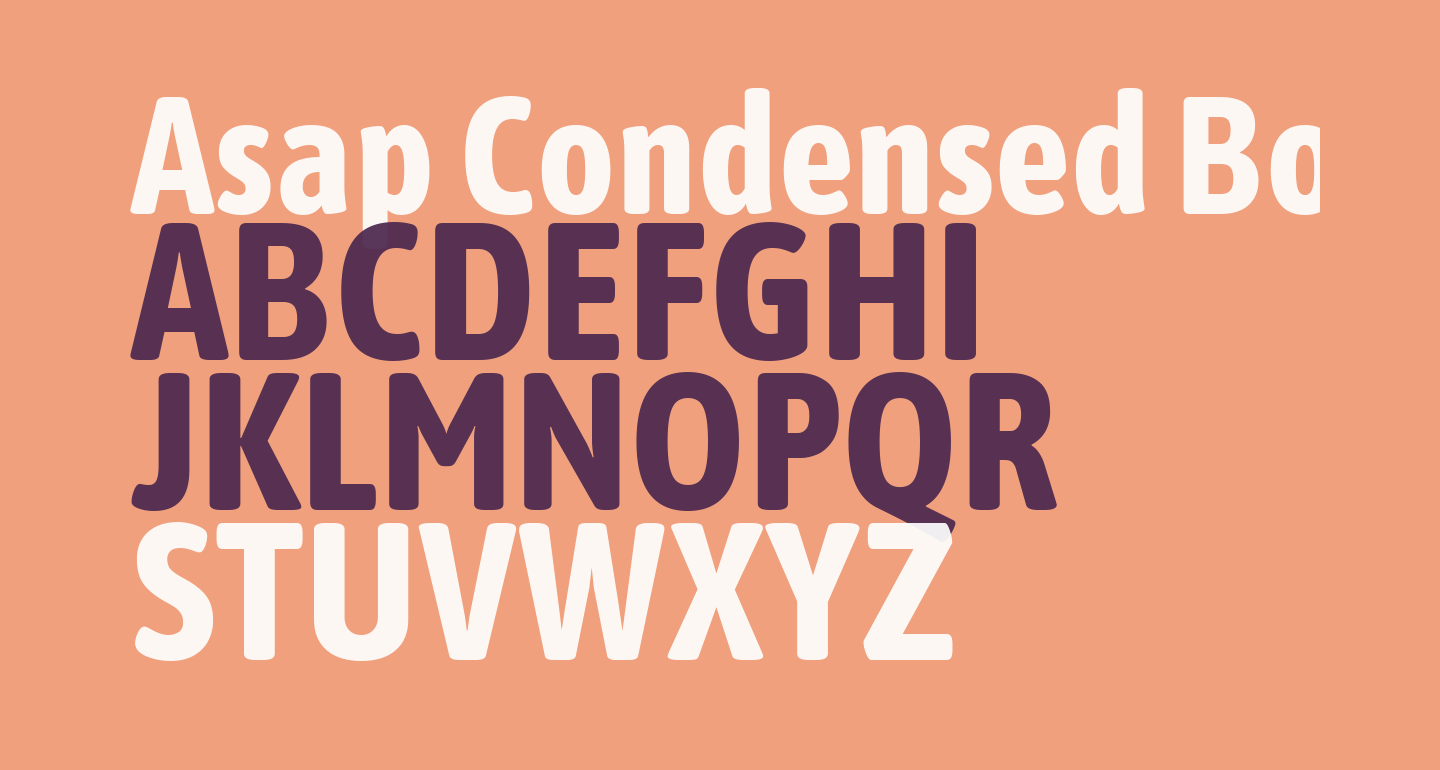 Asap Condensed Bold free Font - What Font Is