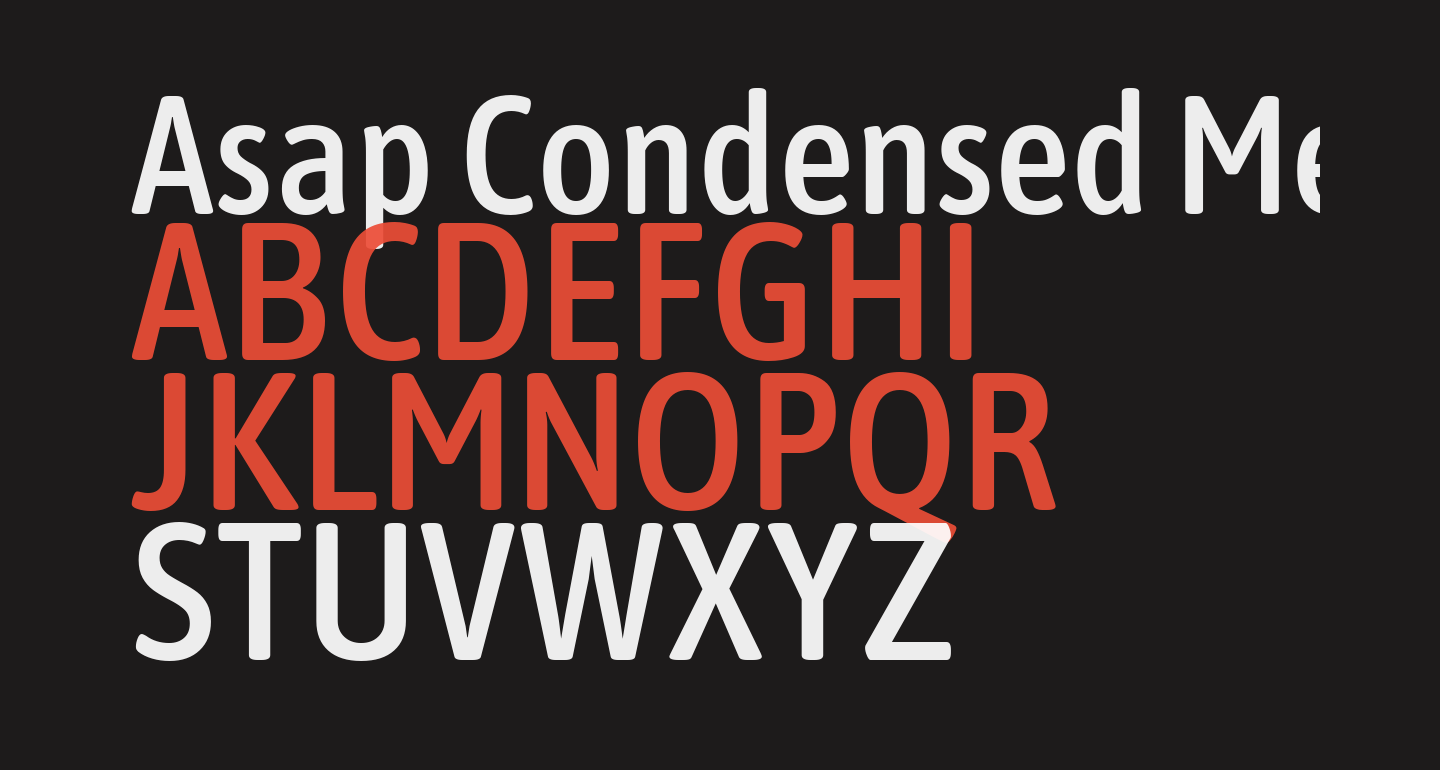 Asap Condensed Medium free Font - What Font Is