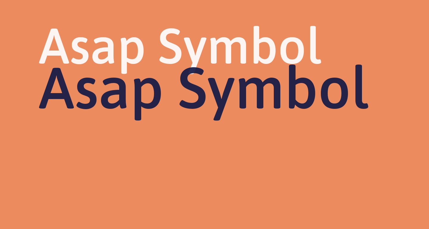 Asap Symbol free Font - What Font Is