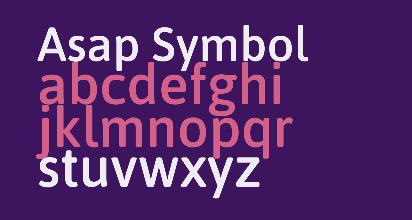 Asap Symbol free Font - What Font Is
