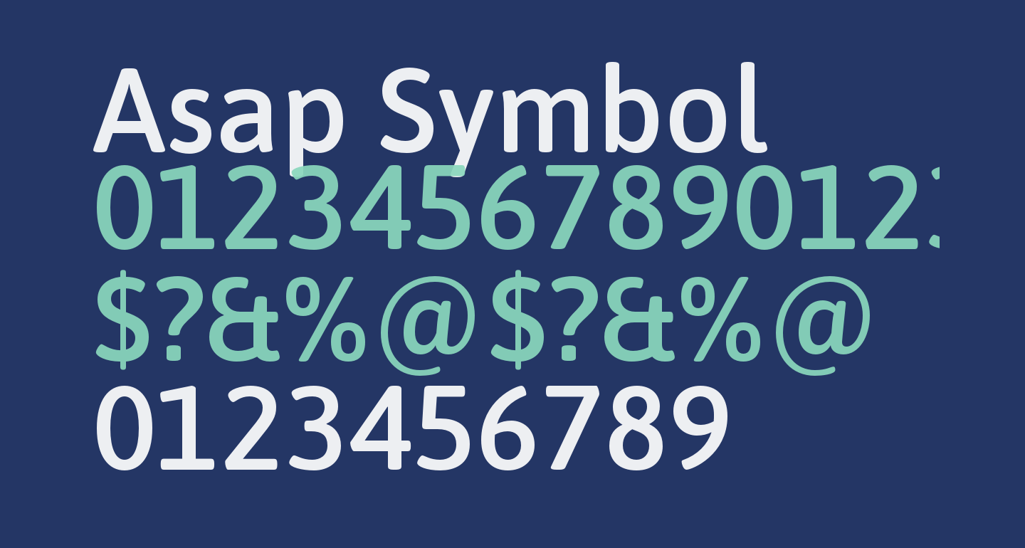 Asap Symbol free Font - What Font Is
