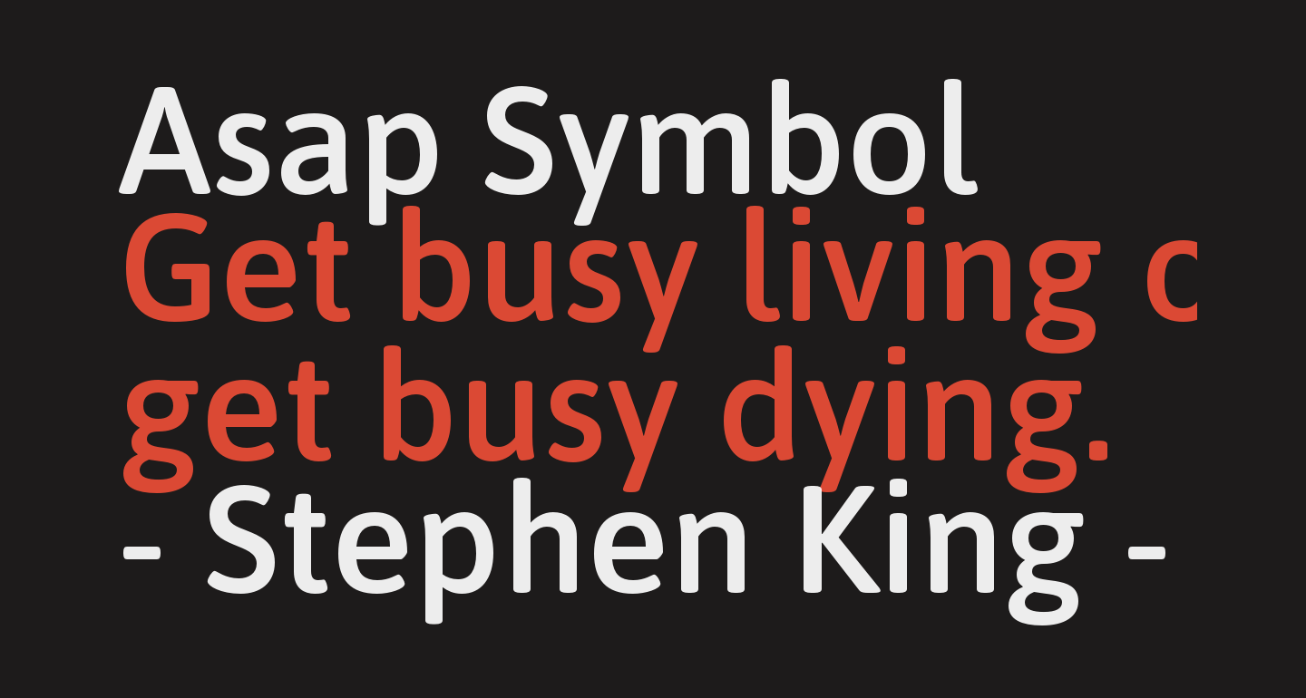 Asap Symbol free Font - What Font Is