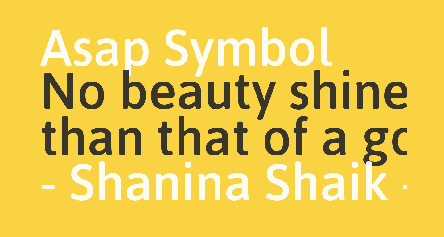 Asap Symbol free Font - What Font Is