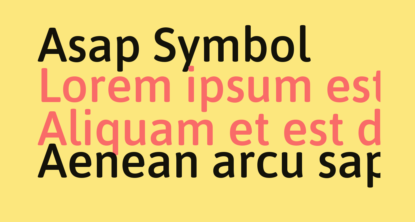 Asap Symbol free Font - What Font Is