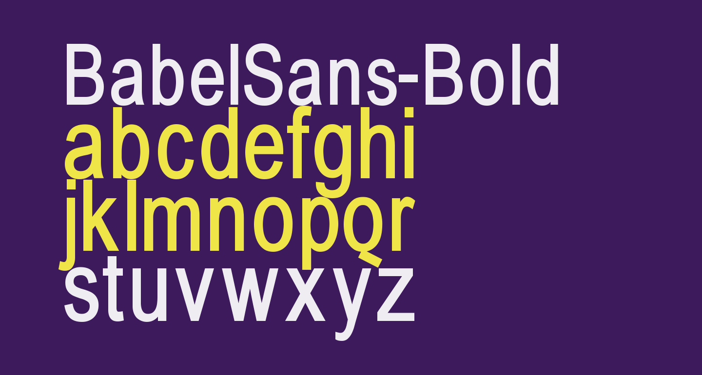 BabelSans-Bold free Font - What Font Is