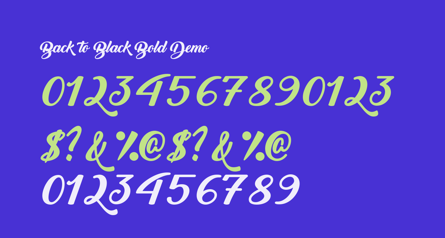 Back to Black Bold Demo free Font - What Font Is