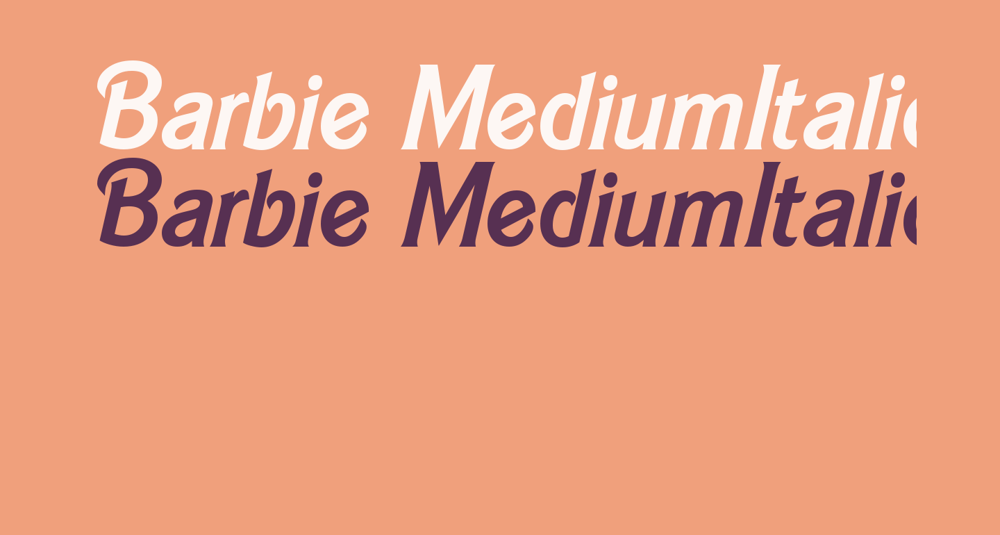 Barbie MediumItalic free Font - What Font Is