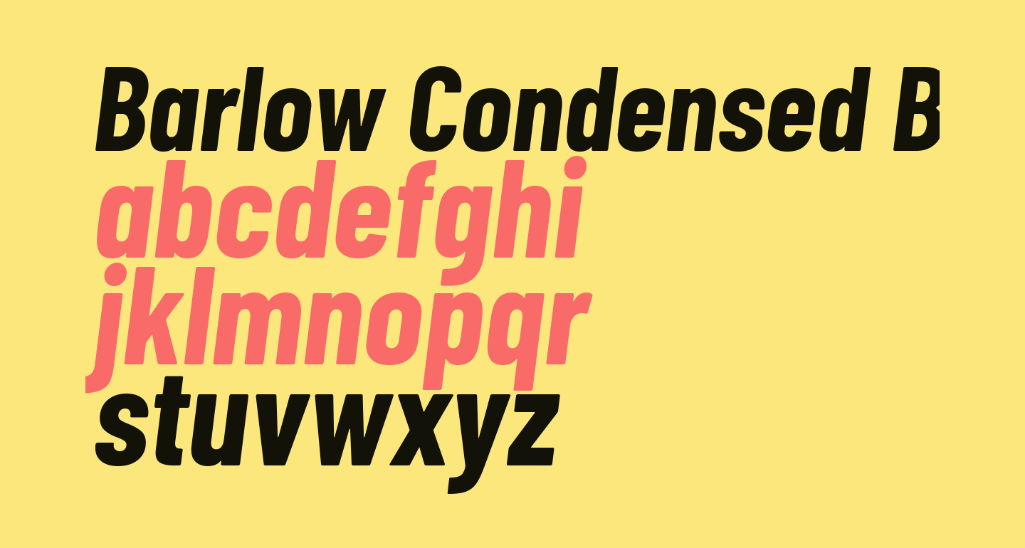 Barlow Condensed Bold Italic free Font - What Font Is