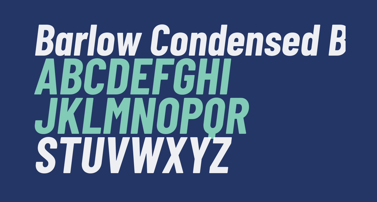 Barlow Condensed Bold Italic free Font - What Font Is