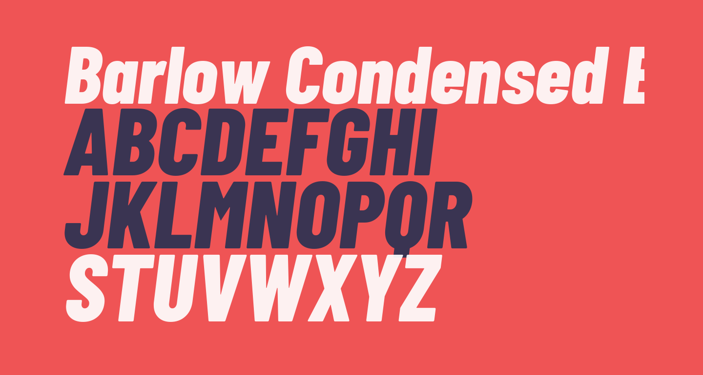 Barlow Condensed ExtraBold Italic free Font - What Font Is