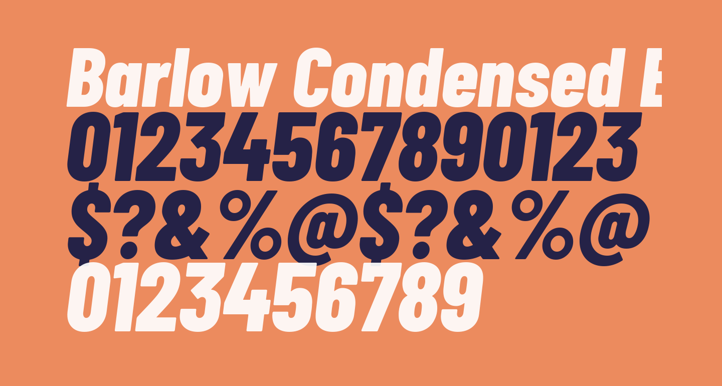 Barlow Condensed ExtraBold Italic free Font - What Font Is