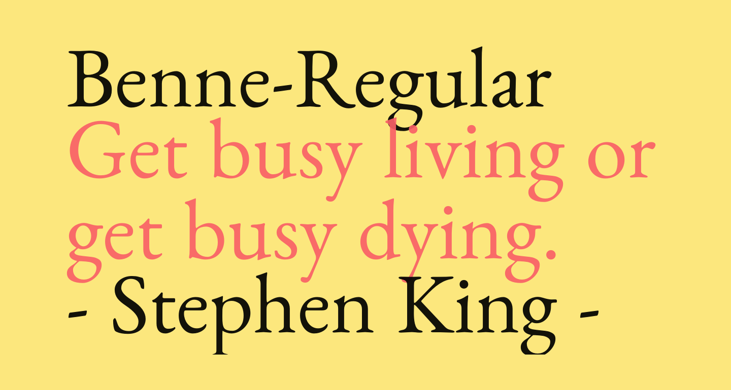 Benne-Regular free Font - What Font Is