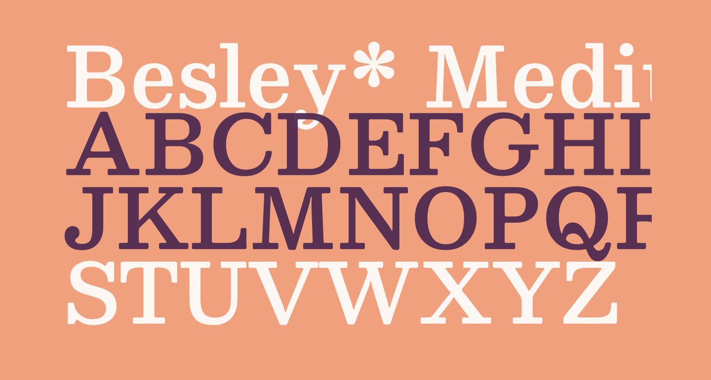 Besley* Medium free Font - What Font Is