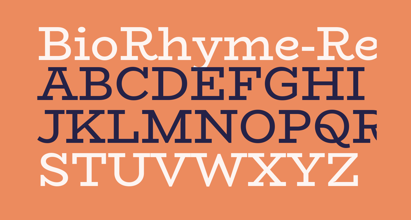 BioRhyme-Regular free Font - What Font Is