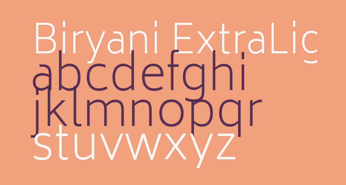 Biryani ExtraLight free Font - What Font Is
