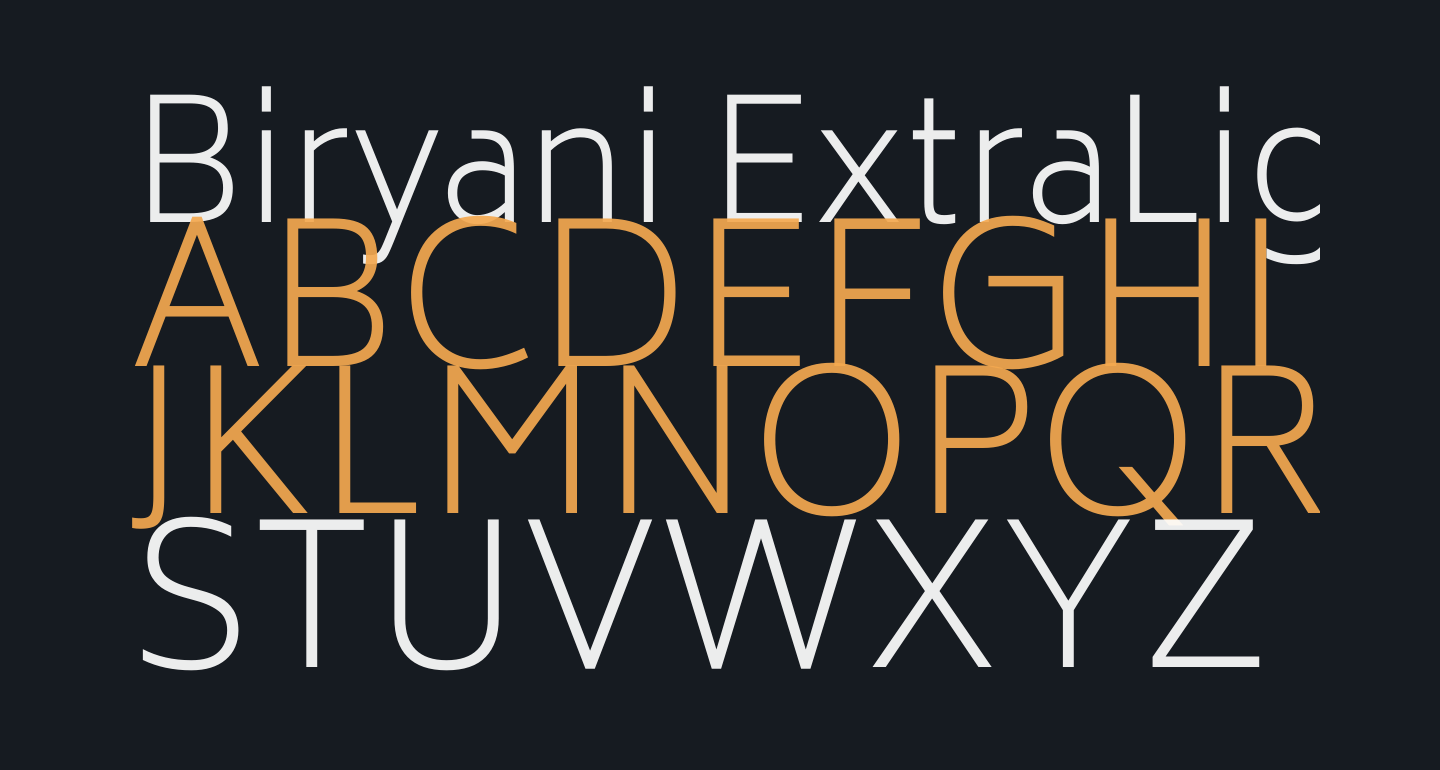 Biryani ExtraLight free Font - What Font Is