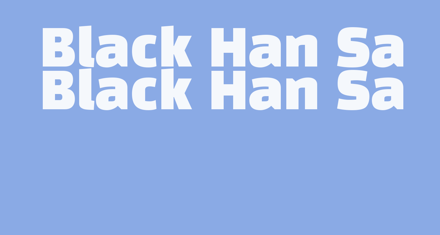 Black Han Sans Regular free Font - What Font Is