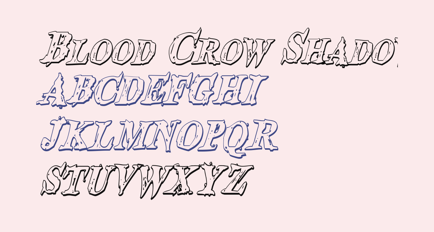 Blood Crow Shadow Condensed Italic free Font - What Font Is