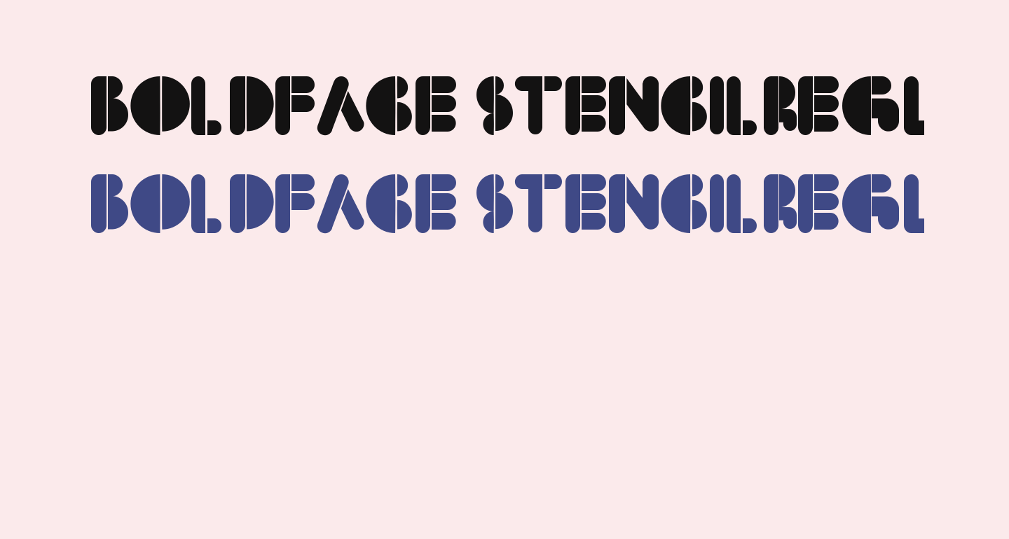 BoldFace StencilRegular free Font - What Font Is