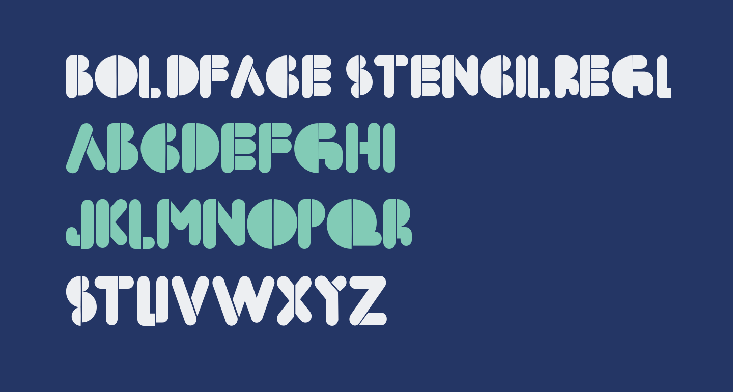 BoldFace StencilRegular free Font - What Font Is
