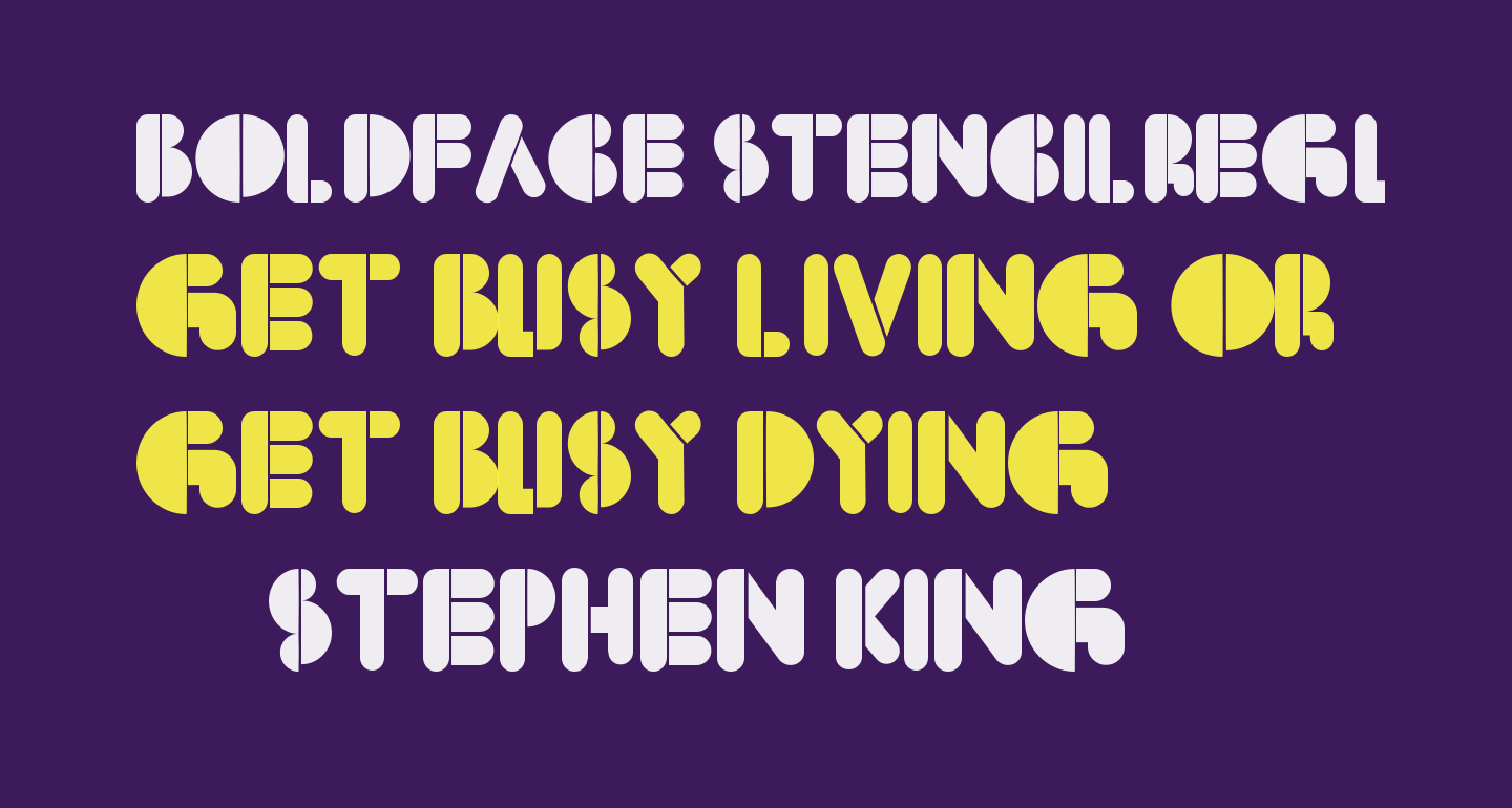 BoldFace StencilRegular free Font - What Font Is