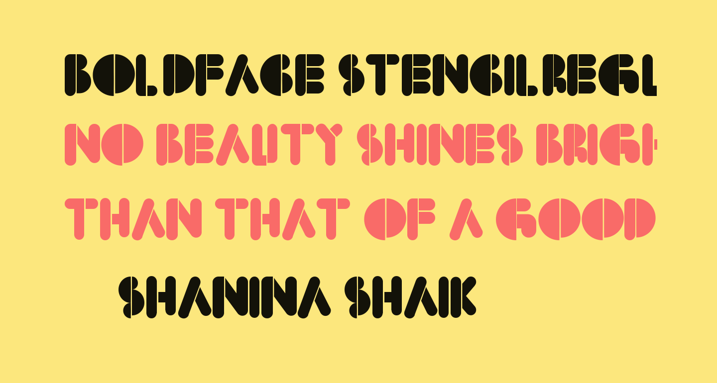 BoldFace StencilRegular free Font - What Font Is