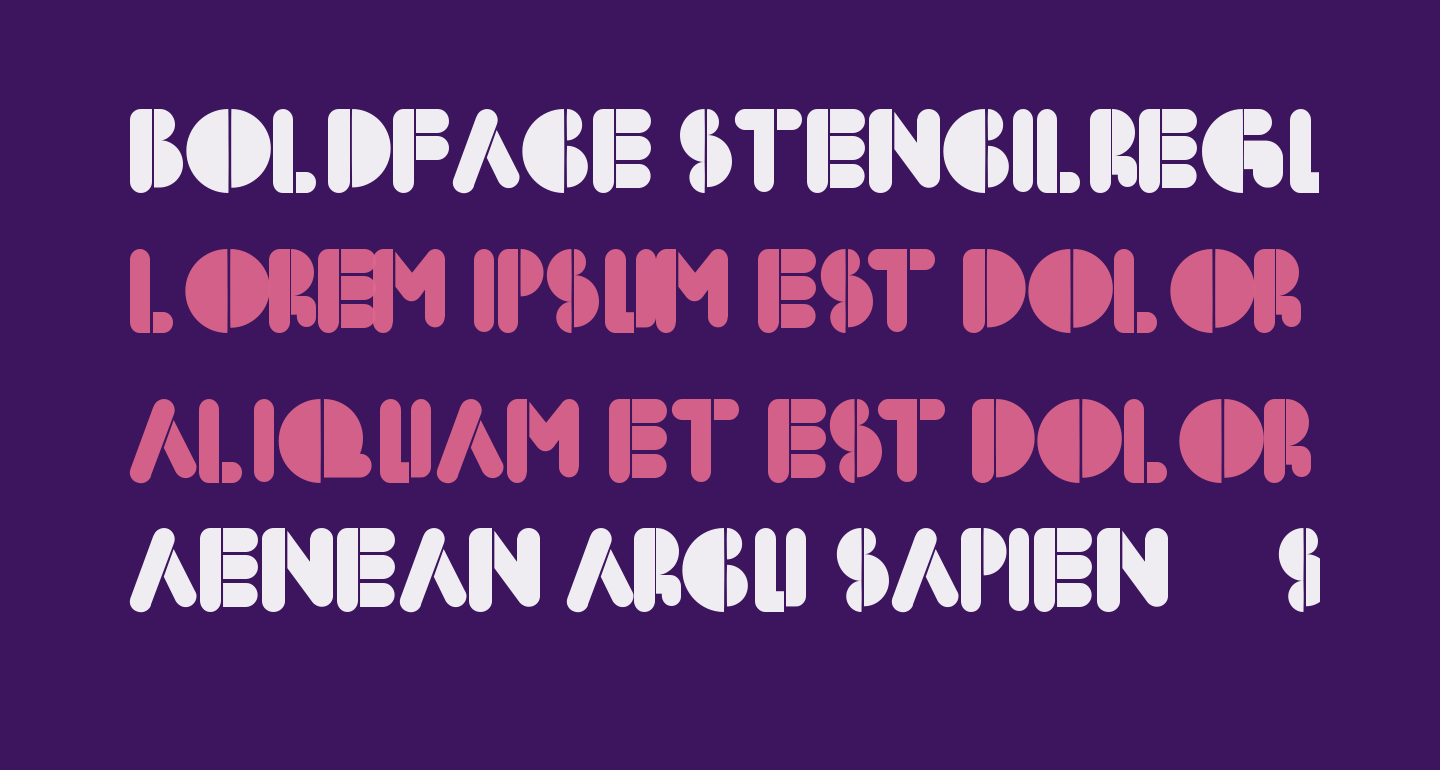 BoldFace StencilRegular free Font - What Font Is