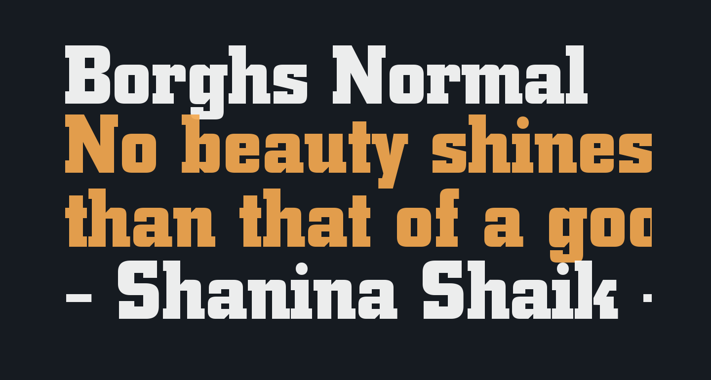 Borghs Normal free Font - What Font Is