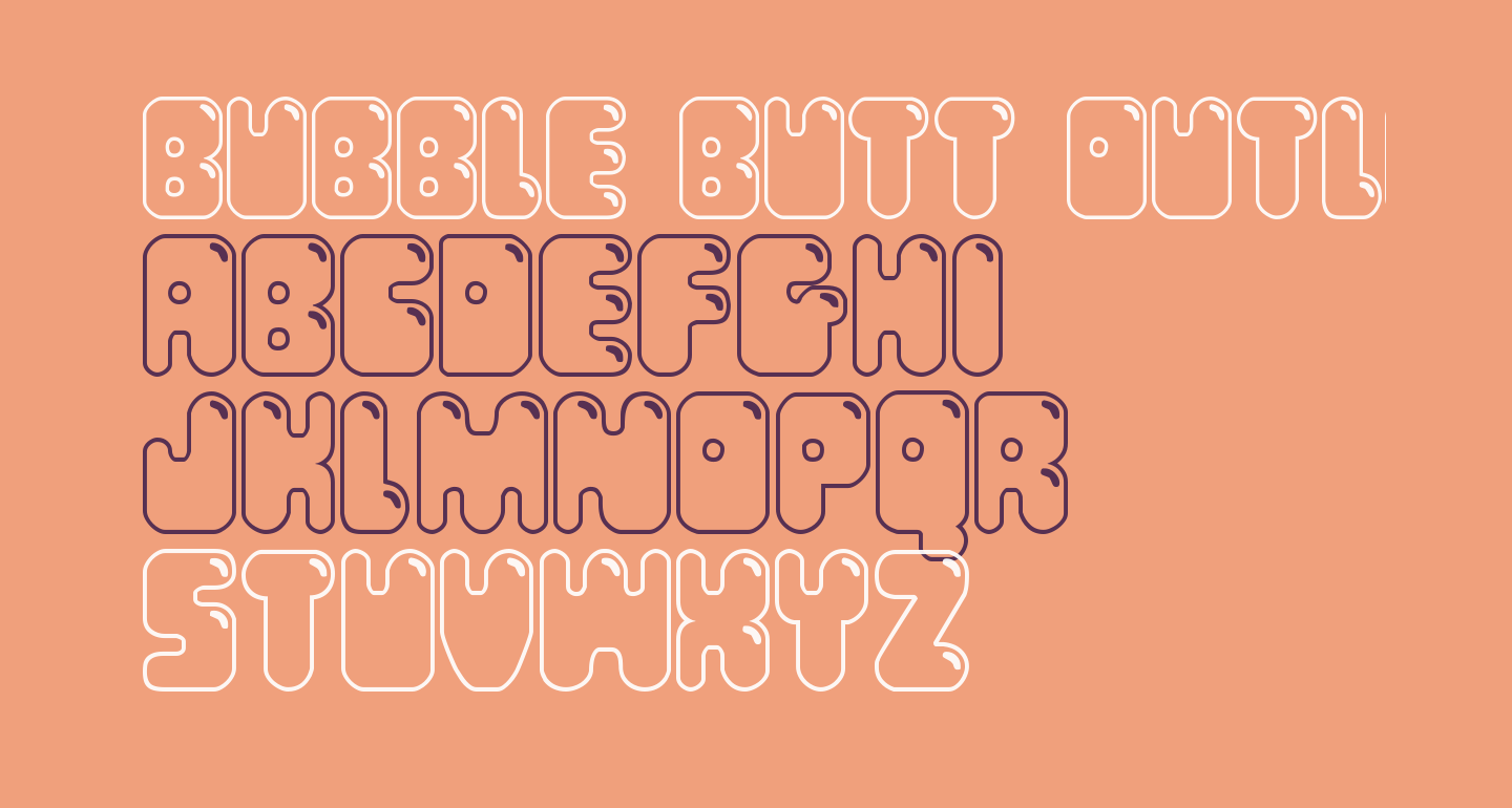 Bubble Butt Outline Regular free Font - What Font Is