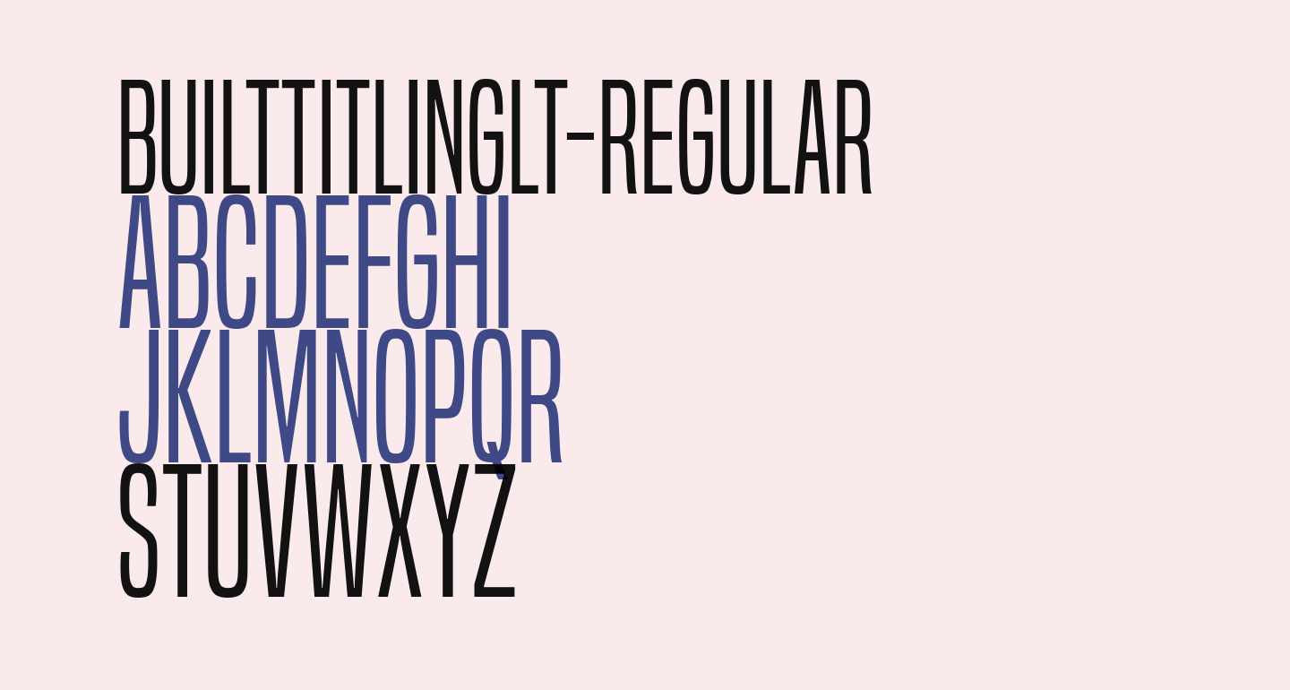 BuiltTitlingLt-Regular free Font - What Font Is