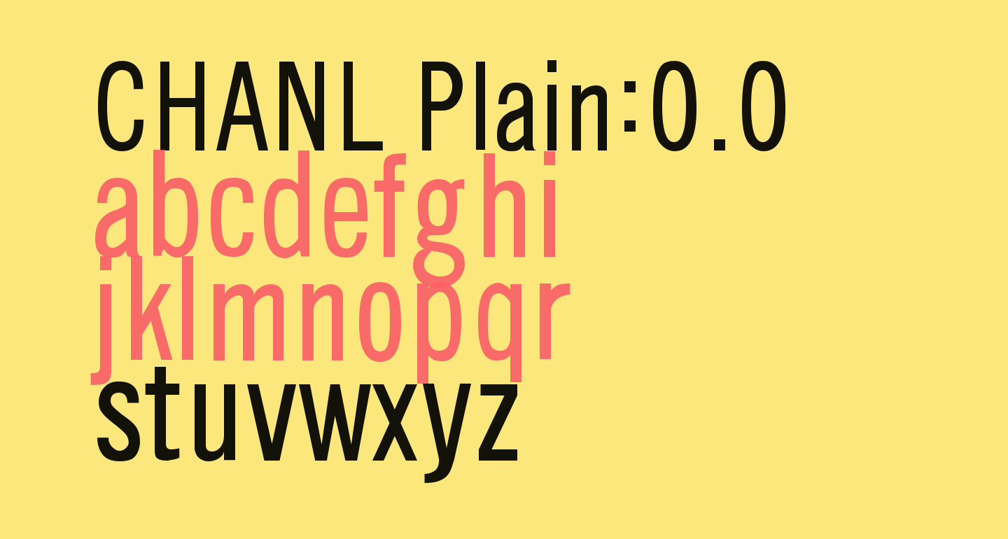 CHANL Plain:0.0 free Font - What Font Is