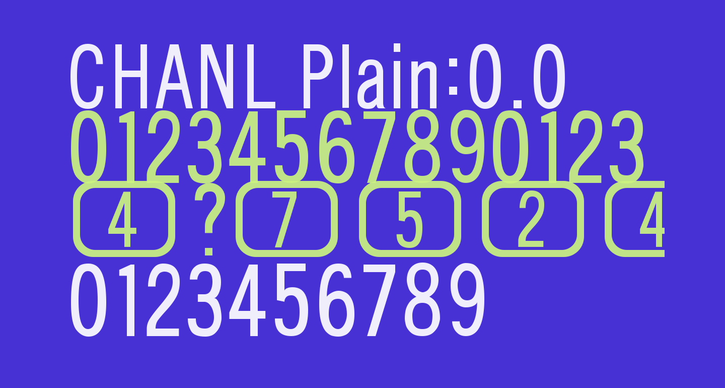 CHANL Plain:0.0 free Font - What Font Is